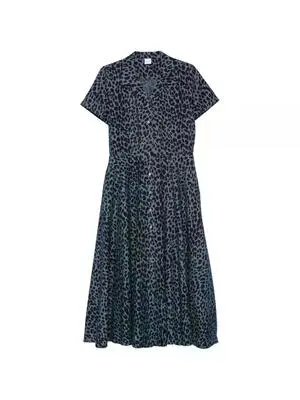 Aspesi Leopard Print Midi Dress - Blue