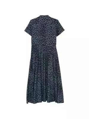 Aspesi Leopard Print Midi Dress - Blue