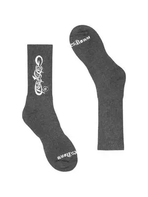 GODSPEED Logo Jacquard Ribbed Socks - Grey
