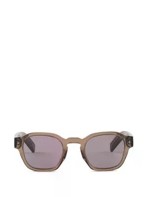 Prada Acetate Sunglasses With Iconic Metal Plaque - Brown