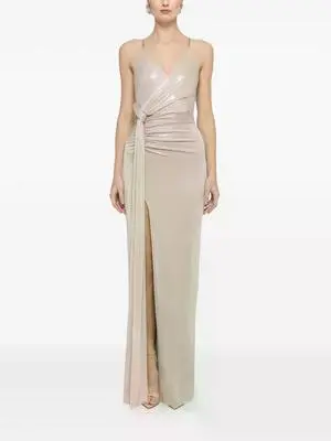 NISSA Knot Chain-strap Maxi Dress