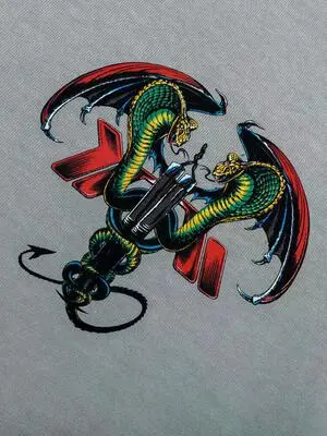 D-R-G-N Dragon-graphic T-shirt