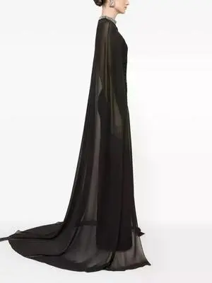 NISSA Detachable Cape Maxi Dress