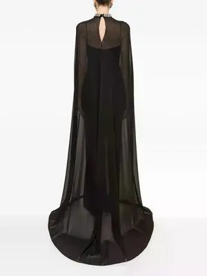 NISSA Detachable Cape Maxi Dress