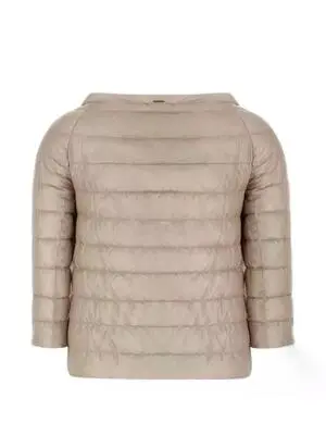 Herno Quilted Jacket With Three-quarter Sleeves - Neutrals