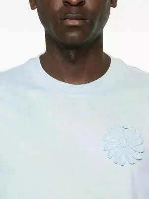 Sandro Cotton Crochet Flower T-shirt - Neutrals