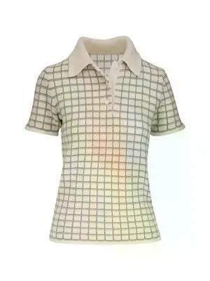 THE ELDER STATESMAN Check Pattern Short Sleeve Polo Shirt