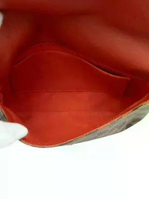 LOUIS VUITTON Damier Ebene Musette Tango Bag - Brown