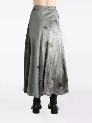 MUTEDANCE Floral-jacquard Asymmetrical Skirt