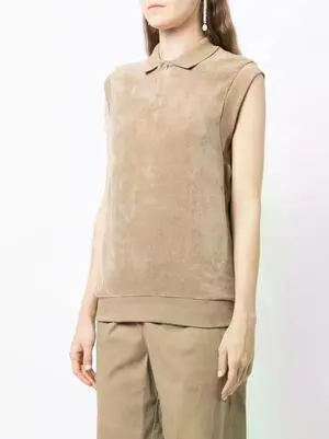 Fear Of God Velour Sleeveless Polo Top