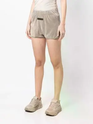 Fear Of God Velour Logo Patch Shorts - Grey