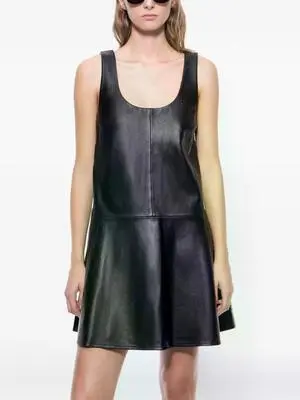 STAND STUDIO Thalia A-line Leather Mini Dress