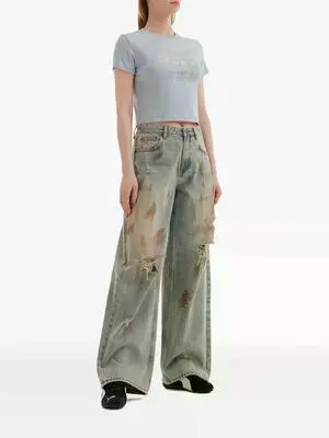 TOUT A COUP Tout À Coup Short Sleeve Graphic Print Cropped T-shirt