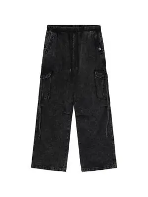 MINI CREAM Drawstring-waist Cargo Jeans - Black