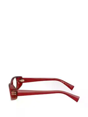 Miu Miu Oval Frame Eyeglasses - Red