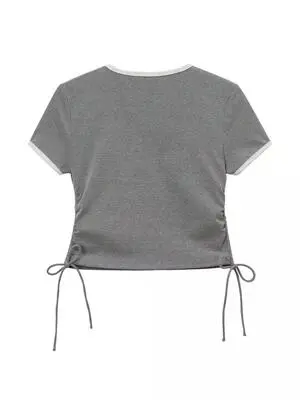 MINI CREAM Cropped T-shirt With Drawstring Hem