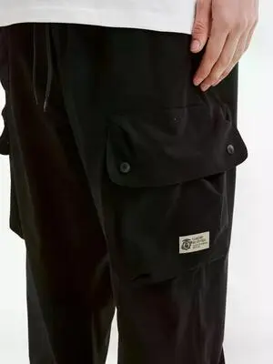 FINGERCROXX Logo Patch Cargo Trousers - Black