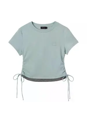 TOUT A COUP Drawstring-hem T-shirt - Blue