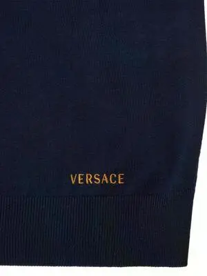 Versace Embroidered Wool Knit Shirt
