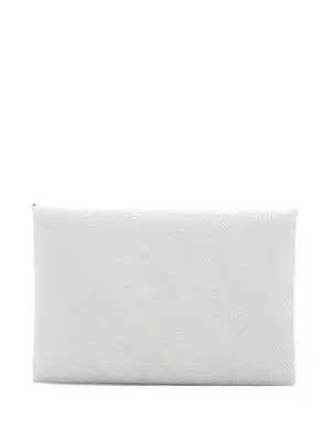 Hermès Calvi Duo Chevre Mysore Card Holder Grey