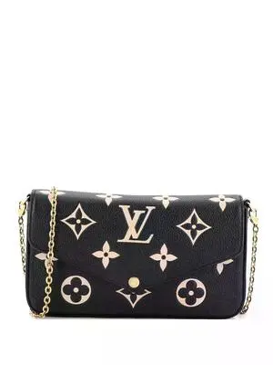 LOUIS VUITTON Felicie Pochette Bicolor Monogram Empreinte Giant Crossbody Bag - Black