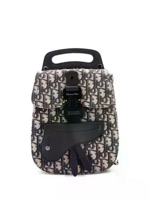 Dior Saddle Oblique Canvas Mini Backpack - Blue