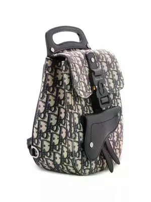 Dior Saddle Oblique Canvas Mini Backpack - Blue