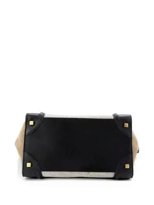 Celine Tricolor Luggage Bag Canvas And Leather Micro Tote Bag - Neutrals