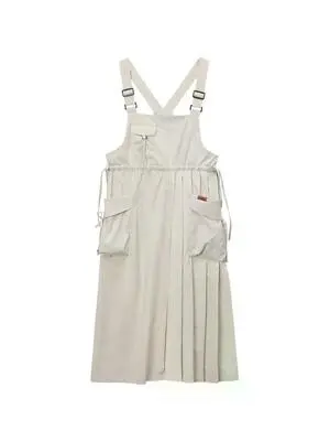 MUSIUM DIV. Buckle Pleated Midi Dress - Neutrals