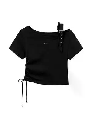 MUSIUM DIV. Tie Detail Short-sleeved T-shirt - Black