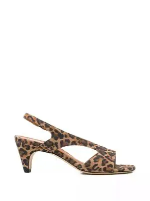EVALUNA Animal-print Heeled Sandals - Brown