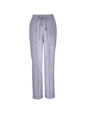 Kiton Plaid Drawstring Trousers - Grey