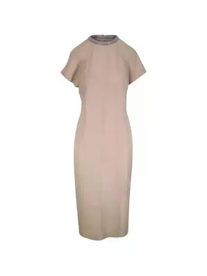 Brunello Cucinelli Panelled Midi Dress - Neutrals