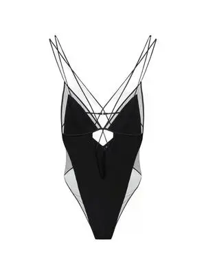 Elisabetta Franchi Bodysuit With Tulle Inserts