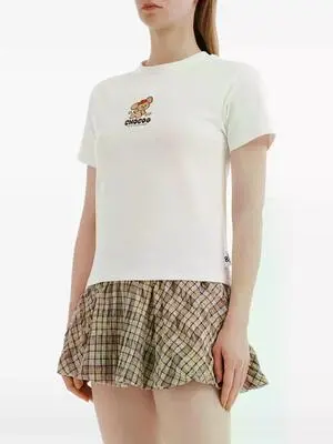 CHOCOOLATE Logo Embroidered Cotton T-shirt - Neutrals