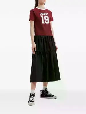 CHOCOOLATE Ringer Graphic T-shirt - Red
