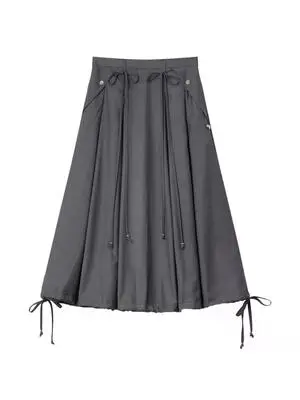 MUSIUM DIV. Drawstring Pleated Midi Skirt - Grey