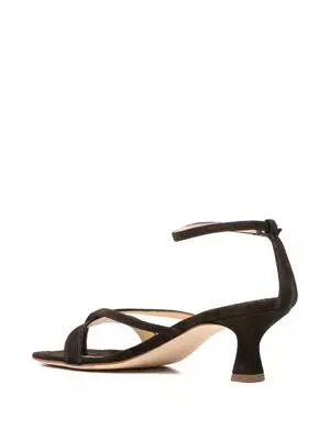 ANNA F. Square-toe Heeled Sandals With Buckle Fastening