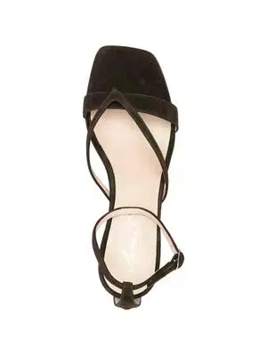 ANNA F. Square-toe Heeled Sandals With Buckle Fastening