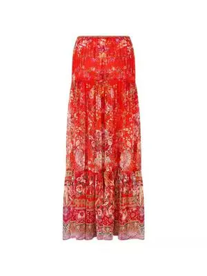Camilla Ole Ole Tie Ruffle Maxi Skirt