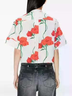 Kenzo Floral Print Cropped Shirt