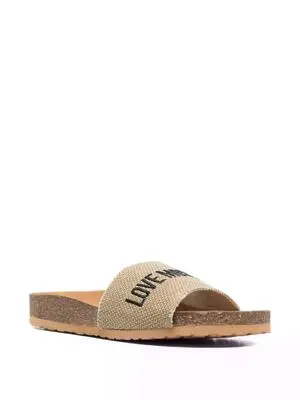 Moschino Logo Detail Slip-on Sandals - Neutrals