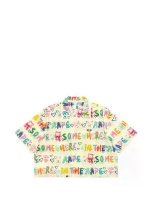 AAPE BY *A BATHING APE Graphic Print Shirt - Neutrals