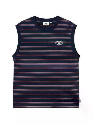 CHOCOOLATE Striped Sleeveless Round Neck Top