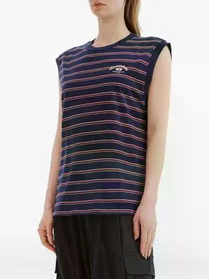 CHOCOOLATE Striped Sleeveless Round Neck Top