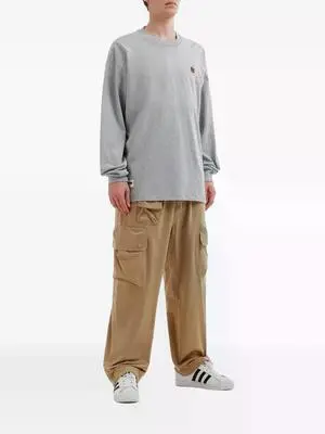 CHOCOOLATE Long-sleeved Embroidered T-shirt - Grey