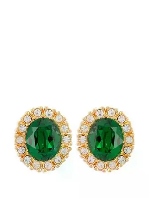 Dior 1980s Clip-on Earrings - Green