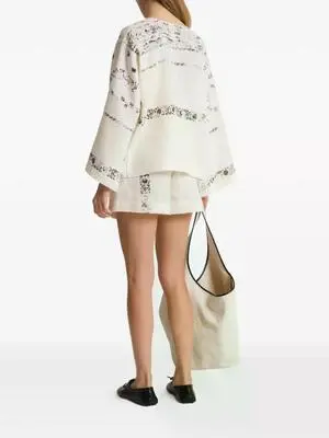 Alberta Ferretti Floral Print V-neck Blouse
