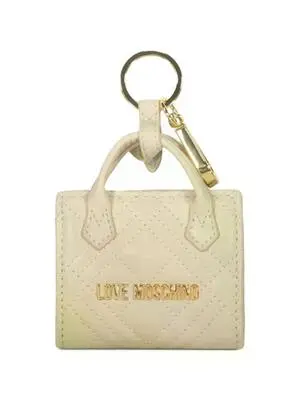 Moschino Quilted-bag Keyring - Neutrals