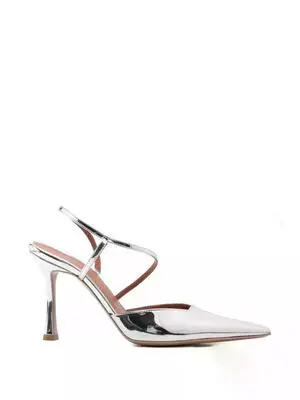 CASTAGNA Tone Pointed Toe High Heel Pumps - Silver